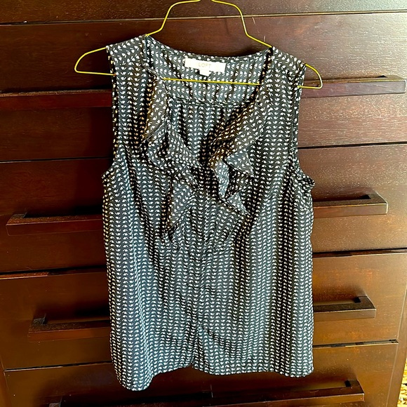 LOFT | Tops | Loft Ruffle Neck Sleeveless Blouse Small | Poshmark